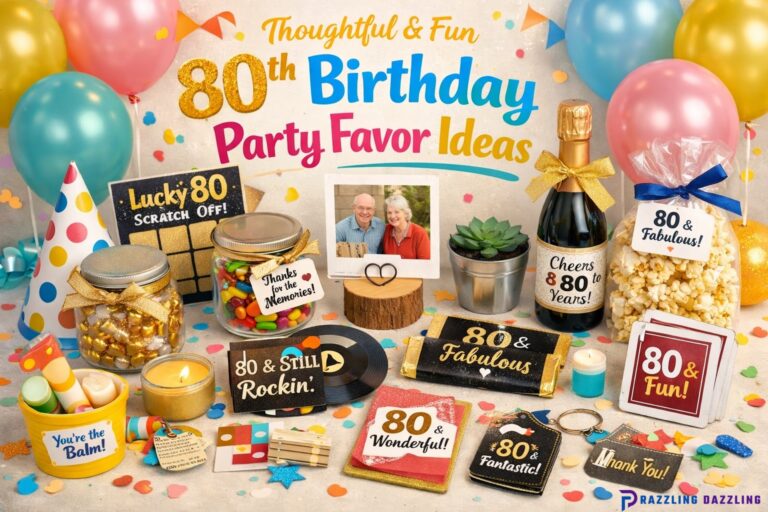 Thoughtful and Fun 80th Birthday Party Favor Ideas | Razzling Dazzling